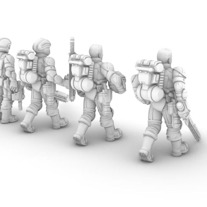 3D Printable 28mm Modular Mech Pilot On Foot by John Bear Ross