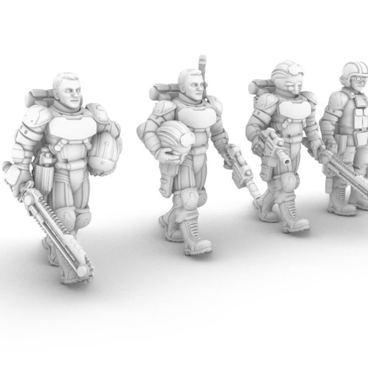 3D Printable 28mm Modular Mech Pilot On Foot by John Bear Ross