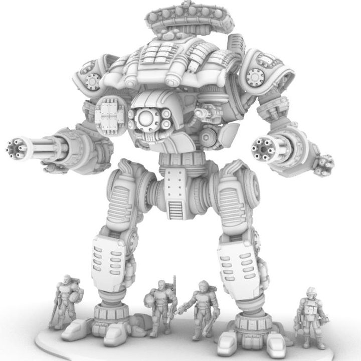 3D Printable 28mm Modular Mech Pilot On Foot by John Bear Ross