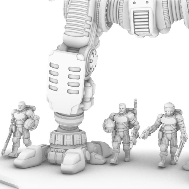 3D Printable 28mm Modular Mech Pilot On Foot by John Bear Ross