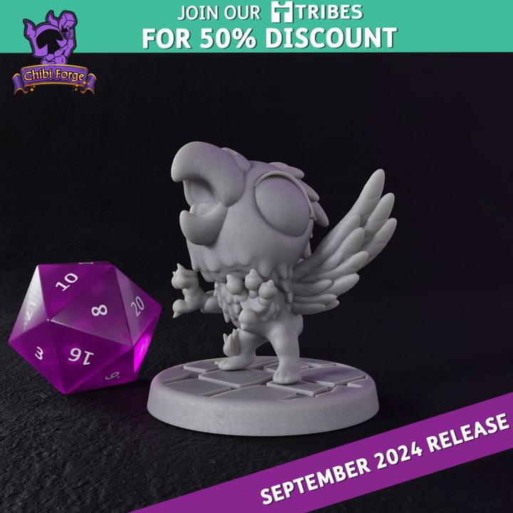 3D Printable Gryphon - Chibi Forge by Titan Forge Miniatures