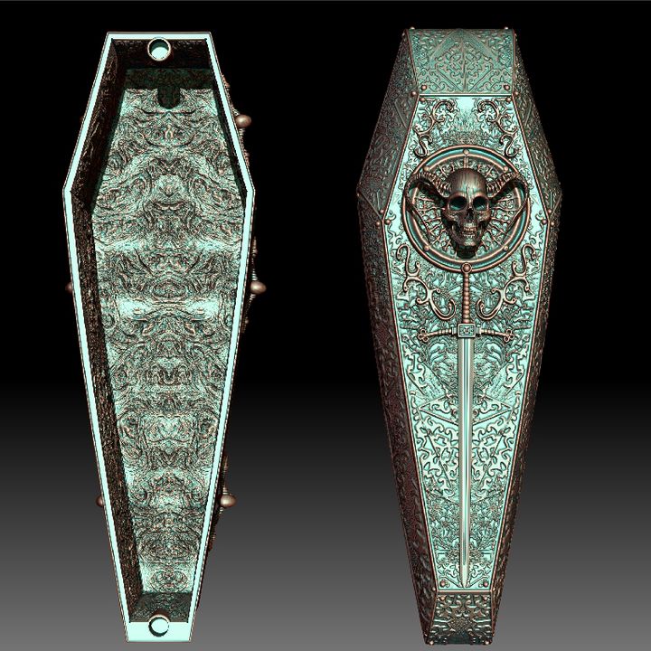 3D Printable Vampire Coffin by Lionel Rigollet