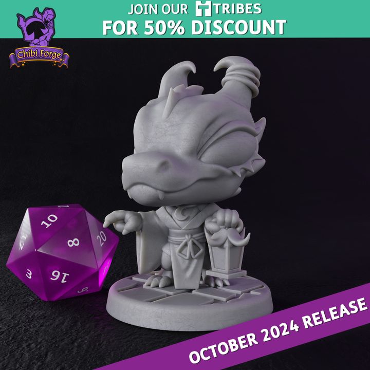 3D Printable Female Dragonborn Sorcerer - Chibi Forge by Titan Forge ...