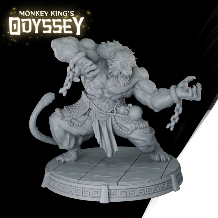 3D Printable Huang Hu, Golden Tiger (32 & 75mm) by Saga Miniatures