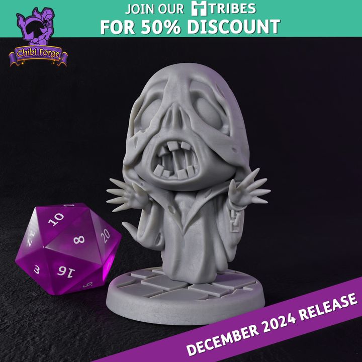 3D Printable Ghost - Chibi Forge by Titan Forge Miniatures