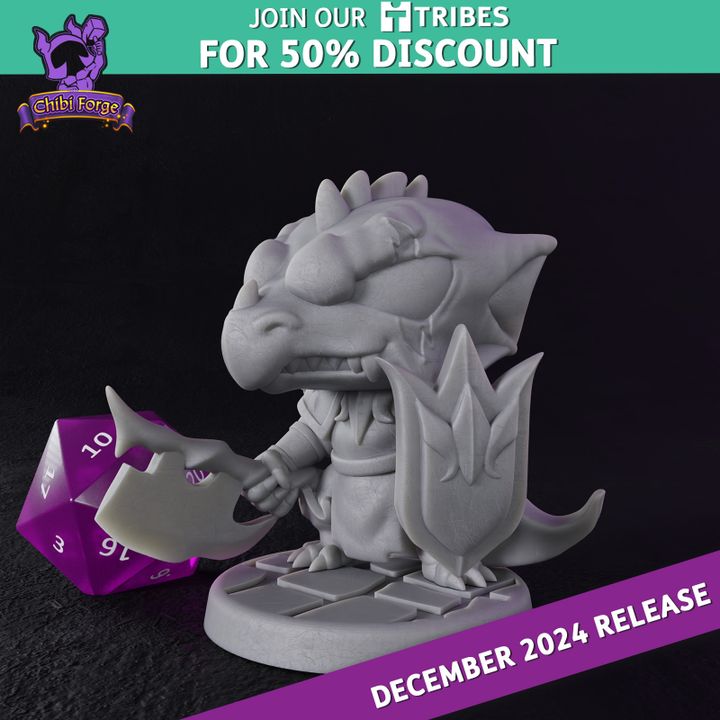 3D Printable Male Dragonborn Paladin - Chibi Forge by Titan Forge ...