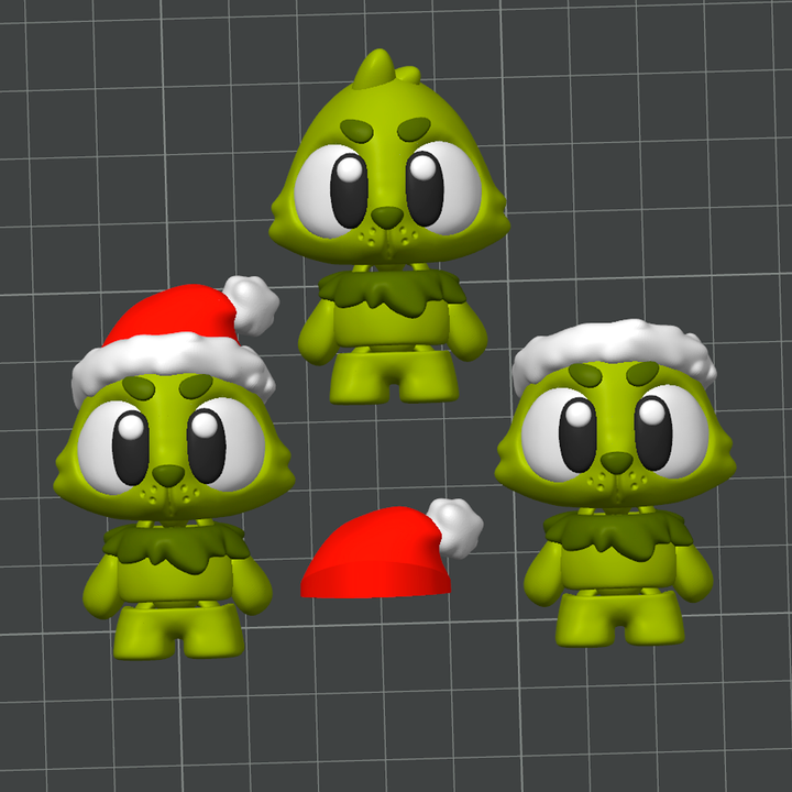 3D Printable Flexi Mini Grinch Print-in-place by 3DGOB
