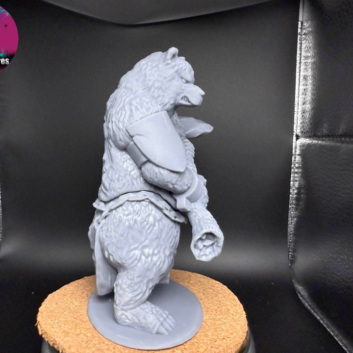 3D Printable Bear Giant - With Two Handed Weapon by Sloth Miniatures