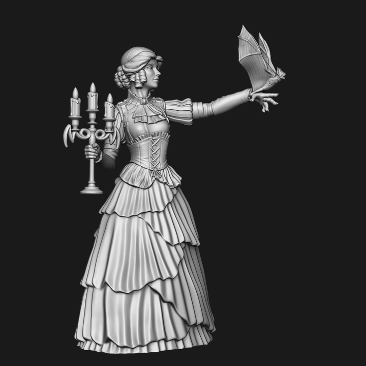 3D Printable Carmilla the Vampire Queen 75mm by Bombshell Miniatures
