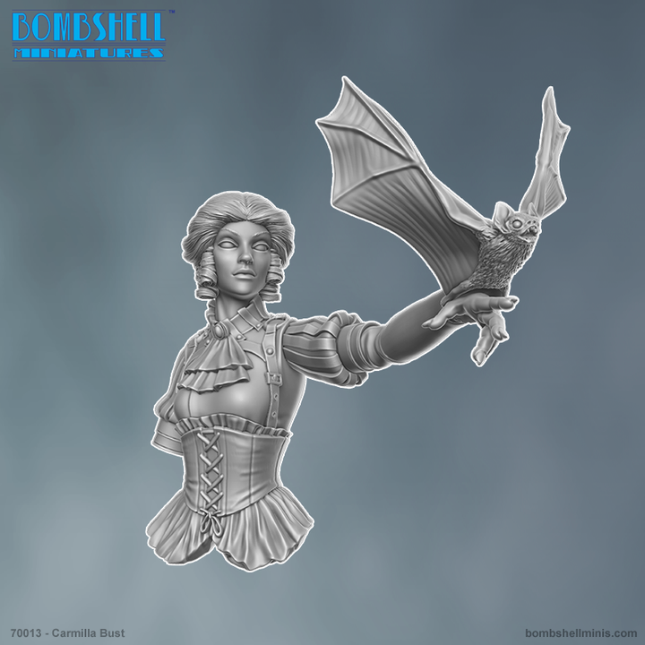 3D Printable Carmilla the Vampire Queen Bust by Bombshell Miniatures