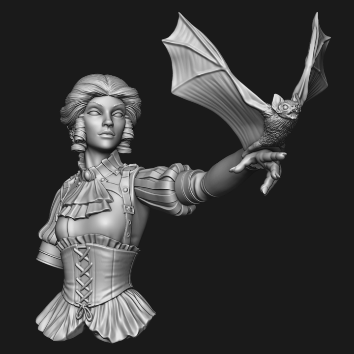 3D Printable Carmilla the Vampire Queen Bust by Bombshell Miniatures