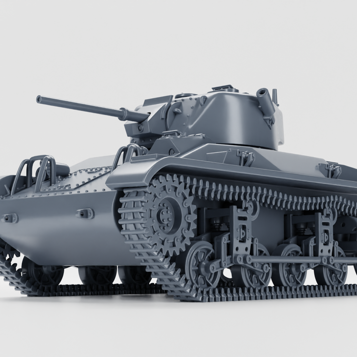 3D Printable M22 Locust Light tank (US, WW2) by Wargame3d
