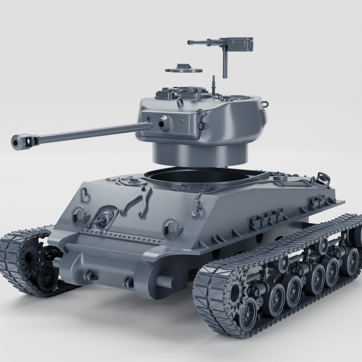 3D Printable Sherman M4A3E8 “Easy Eight” (US, WW2) by Wargame3d