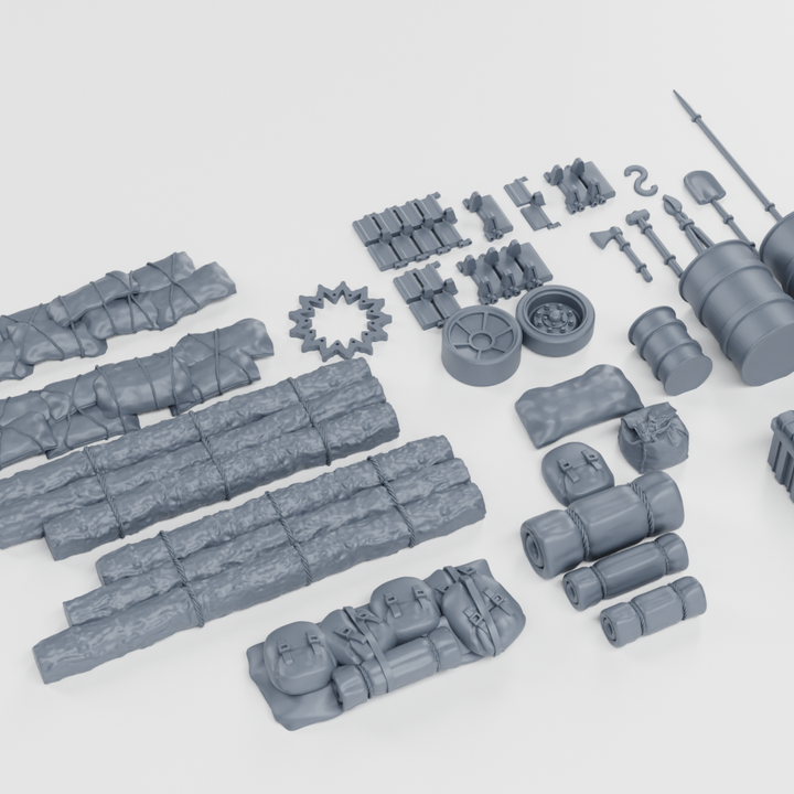 3D Printable Stowage for Sherman Tanks (US, WW2) by Wargame3d