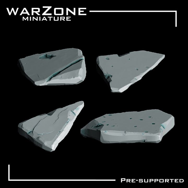 3D Printable Rock / Rocks Basing Bits Vol. 04 by WarZone Miniature