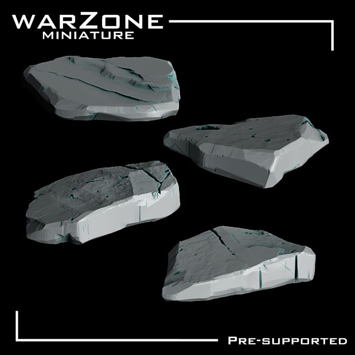 3D Printable Rock / Rocks Basing Bits Vol. 04 by WarZone Miniature