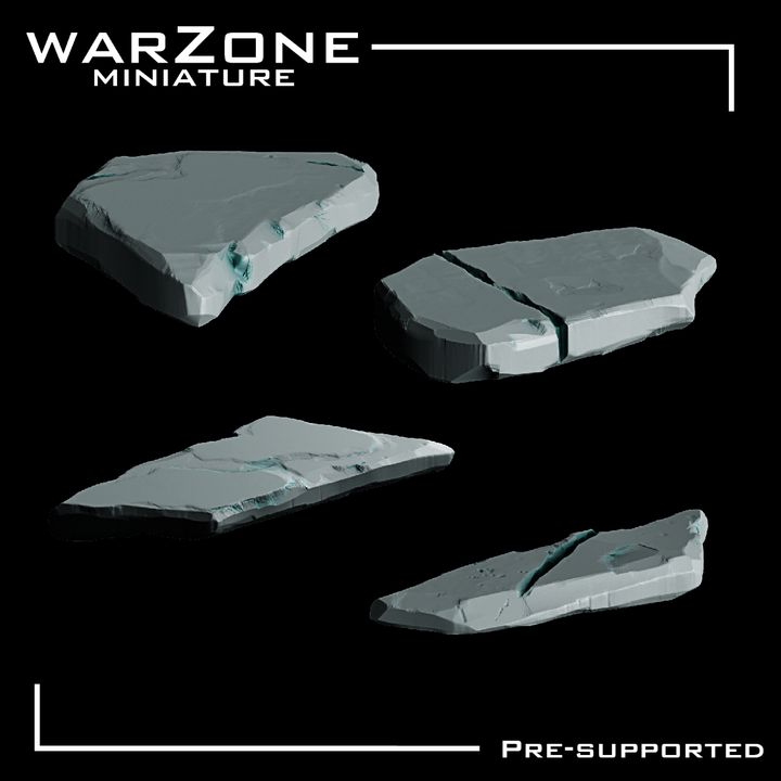 3D Printable Rock / Rocks Basing Bits Vol. 04 by WarZone Miniature