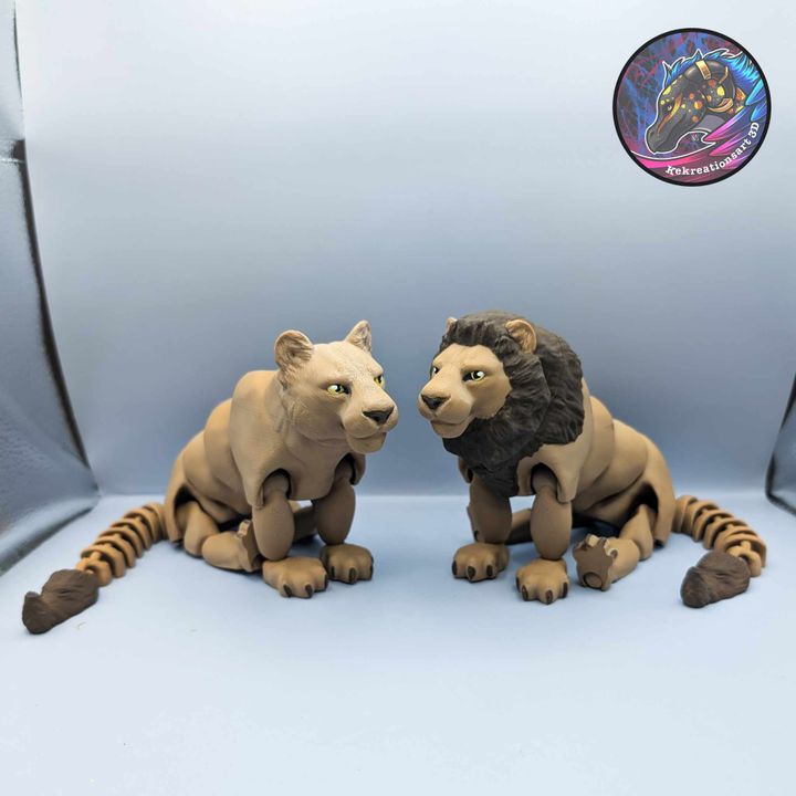 3D Printable Flexi Lions by Kirsten M