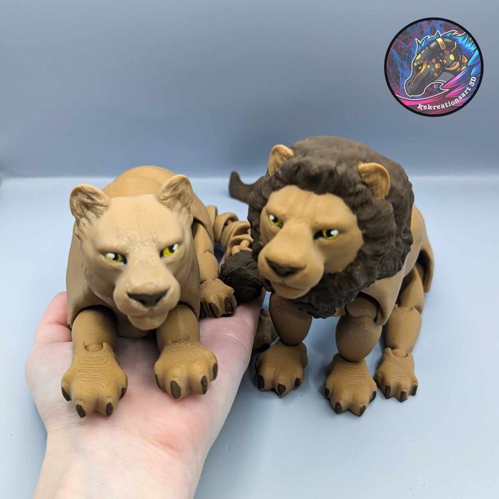 3D Printable Flexi Lions by Kirsten M