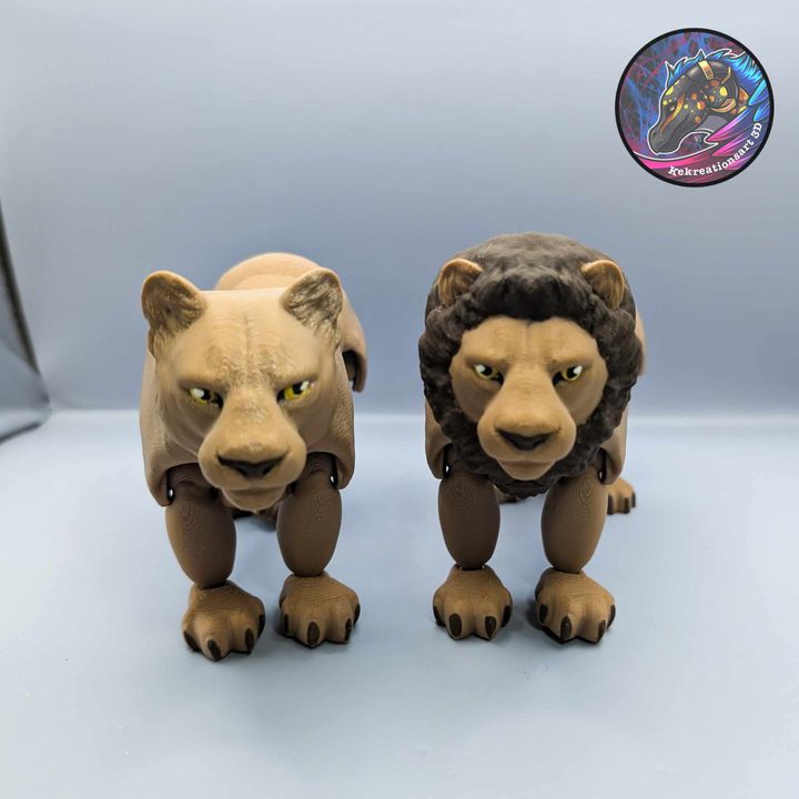 3D Printable Flexi Lions by Kirsten M