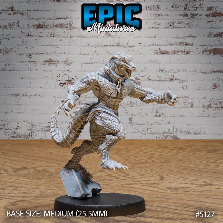 3D Printable Lizardfolk Slave Attack / Prisoner Lizard Men / Captured ...
