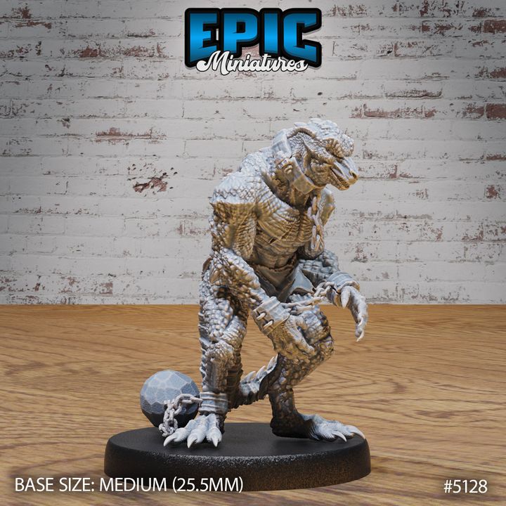3D Printable Lizardfolk Slave Chained / Prisoner Lizard Men / Captured ...