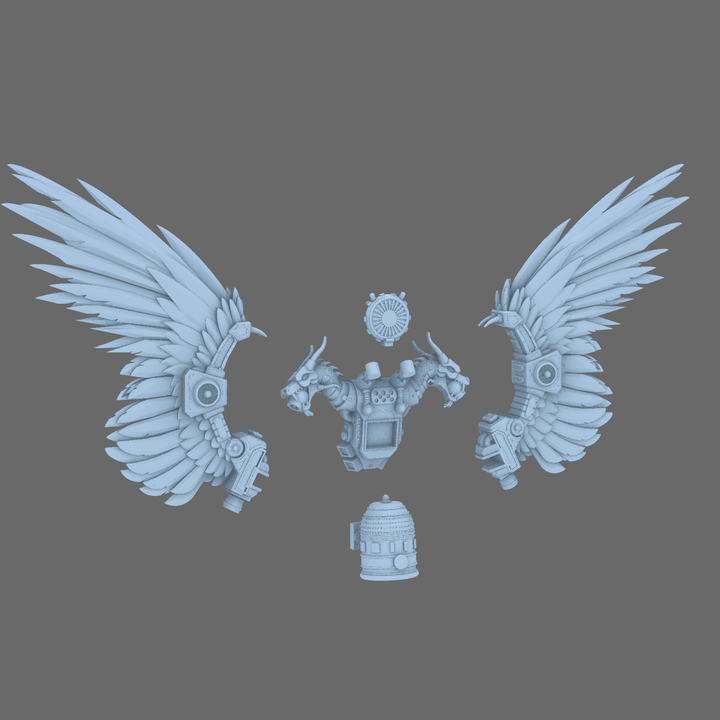 3D Printable Cyber Samurai V8 Dragon King Jetpack by BW Terrain & Forge