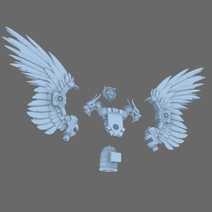 3D Printable Cyber Samurai V8 Dragon King Jetpack by BW Terrain & Forge