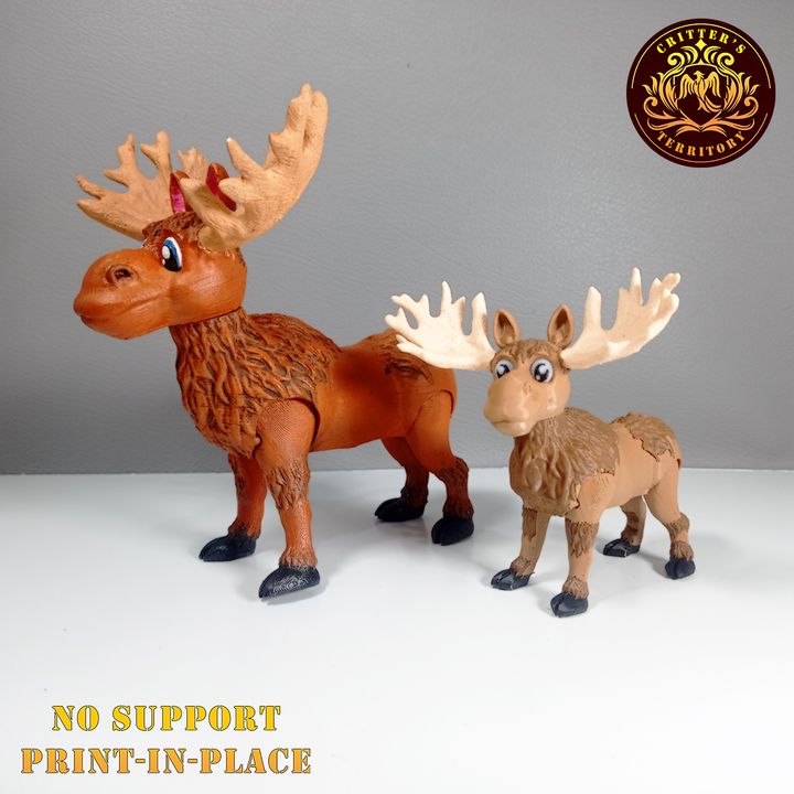 3D Printable FLEXI MOOSE | PRINT IN PLACE | NO SUPPORT by Critters ...