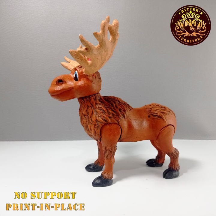 3D Printable FLEXI MOOSE | PRINT IN PLACE | NO SUPPORT by Critters ...