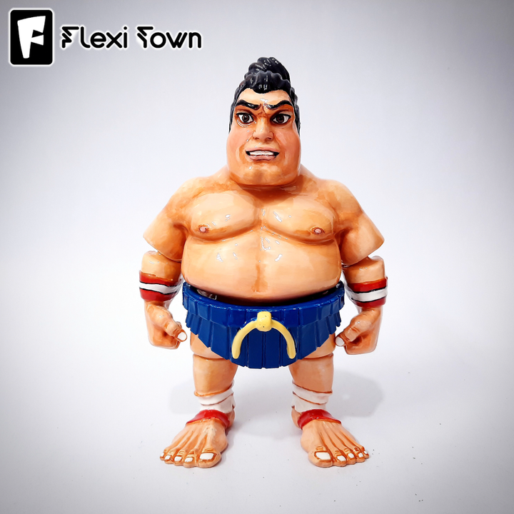 3D Printable Flexi Print-in-Place Sumo Wrestlers by Flexi Town