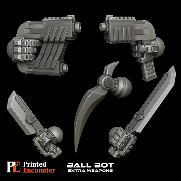 3D Printable Ball Bot - Extra Weapons by Printed Encounter