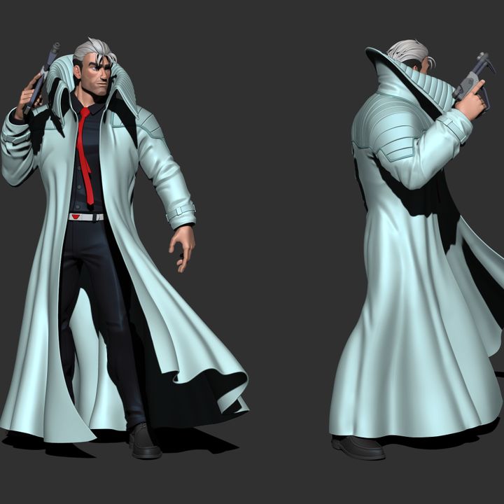 3D Printable Nathan Never - cyberpunk comic book character by Vicko ...