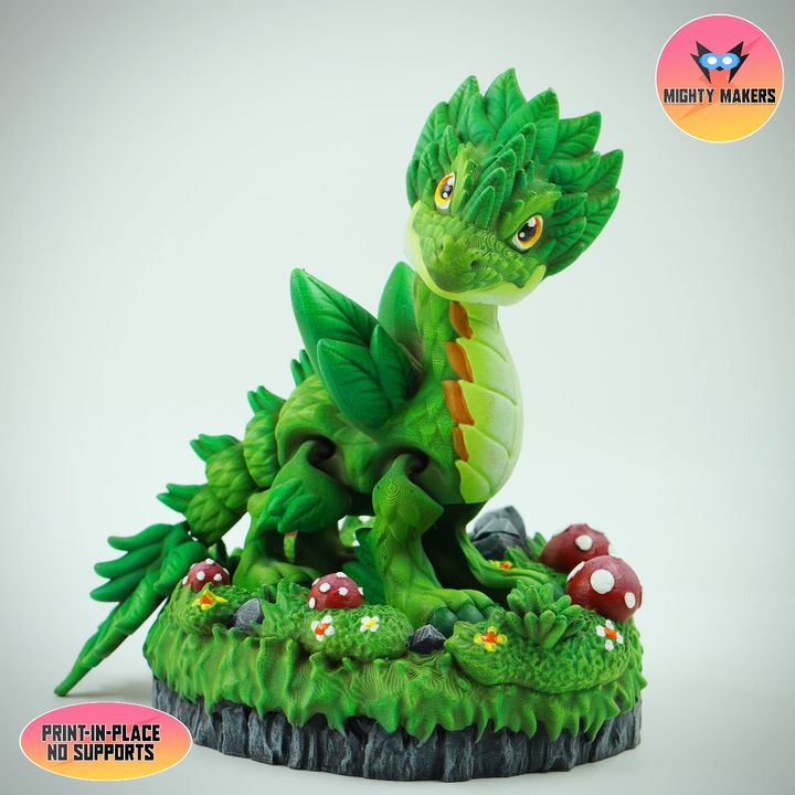 3D Printable Flexi Plant Dragon by Mighty Makers