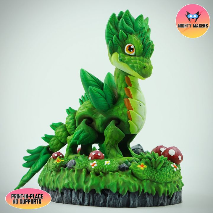 3D Printable Flexi Plant Dragon by Mighty Makers