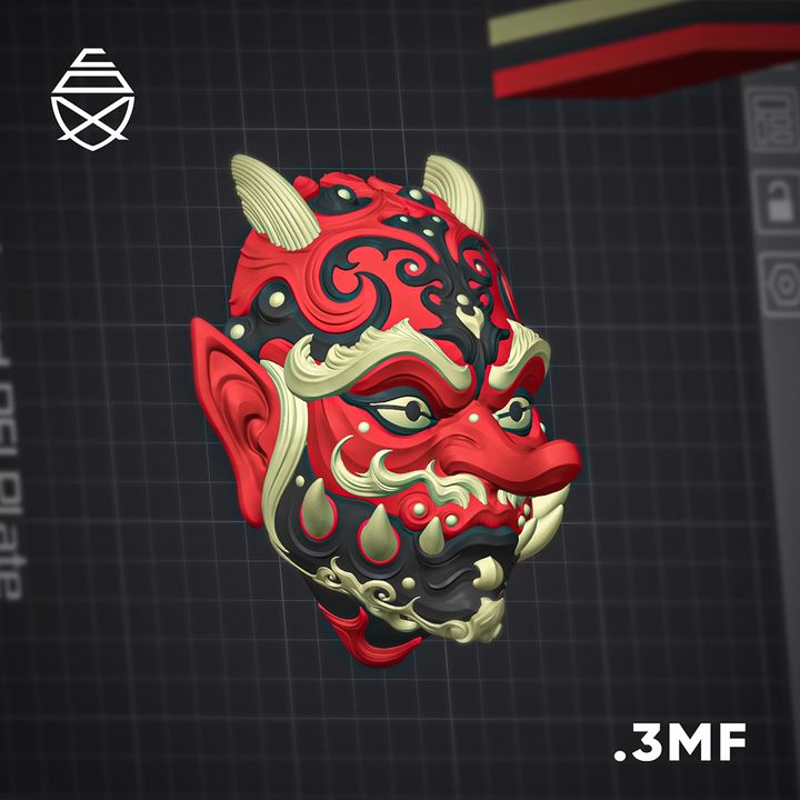 3D Printable Tengu Wall Mask by PipeCox