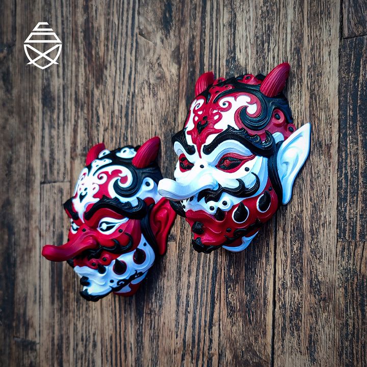 3D Printable Tengu Wall Mask by PipeCox