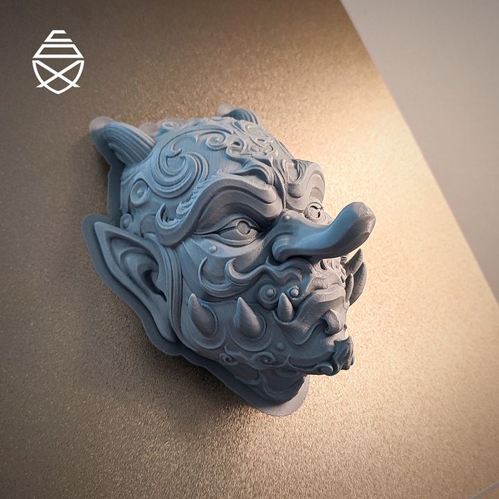 3D Printable Tengu Wall Mask by PipeCox