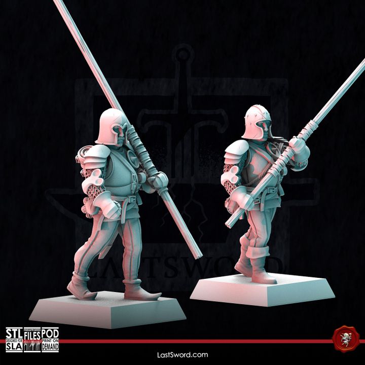 3D Printable Light Pikemen by LastSword Miniatures