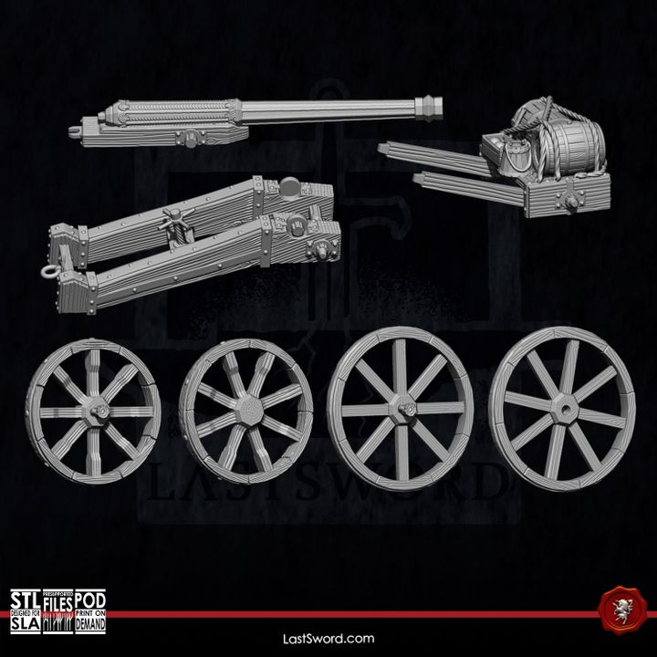 3D Printable Vitelli and Galloper Guns by LastSword Miniatures