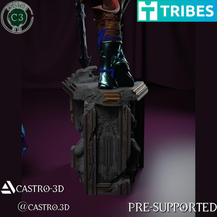 3D Printable Tiefling of Zariel - 32mm and 75mm miniature by Castro3D
