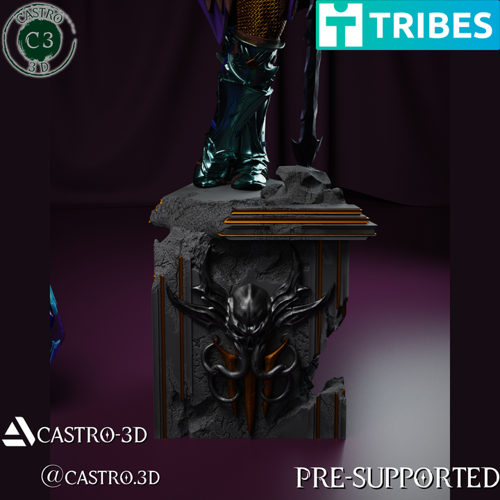 3D Printable Tiefling of Zariel - 32mm and 75mm miniature by Castro3D