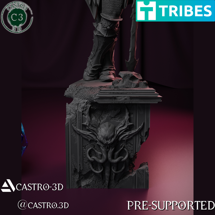 3D Printable Tiefling of Zariel - 32mm and 75mm miniature by Castro3D