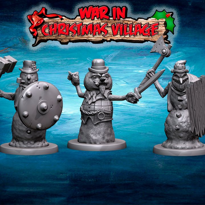 3D Printable Snowmen Bundle + Free Surprise Mini by War in Christmas ...