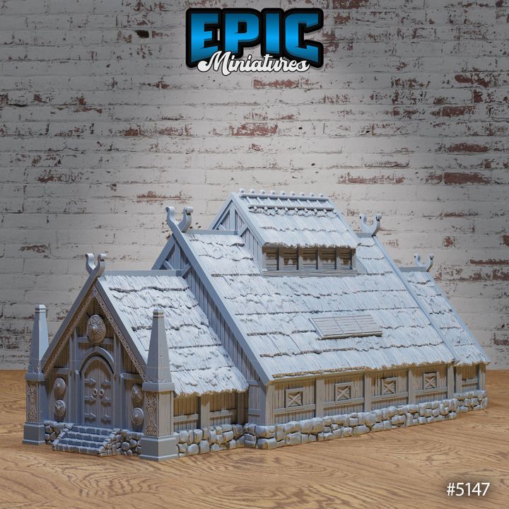 3D Printable Viking Hall / Kings Build / Mead House / Feasting Building ...