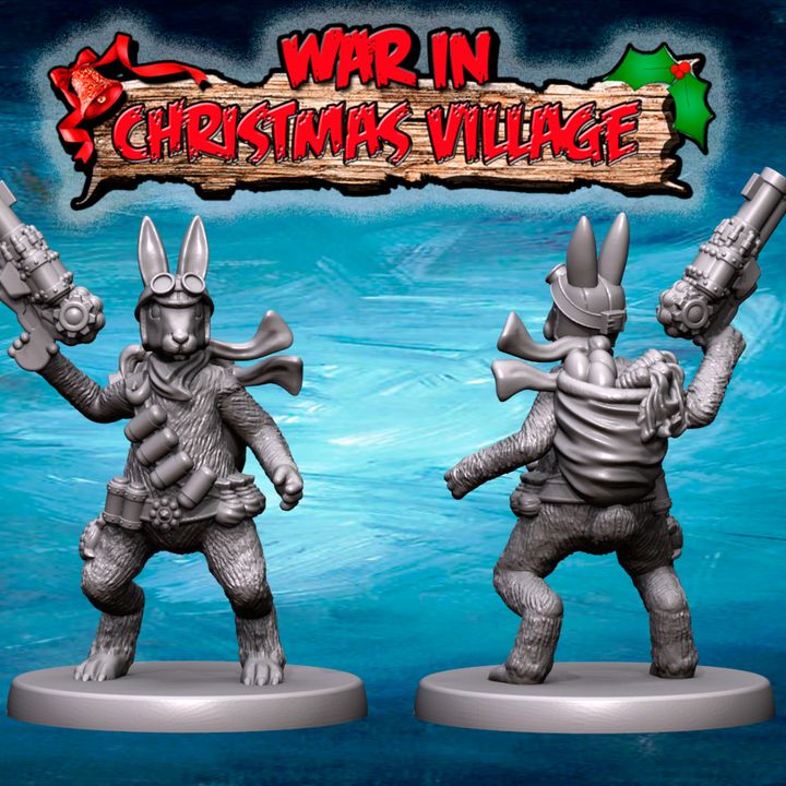 3D Printable Steampunk Easter Bunny by War in Christmas Village