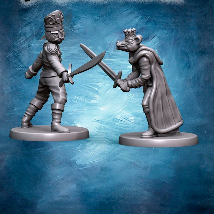 3D Printable Nutcracker & Rat King by War in Christmas Village