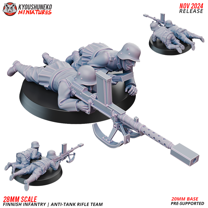 3D Printable Anti-tank Rifle Team | Finnish Infantry ww2 by Kyoushuneko ...