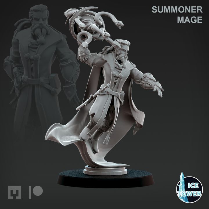 3D Printable Hero - Summoner Mage by Ice Tower