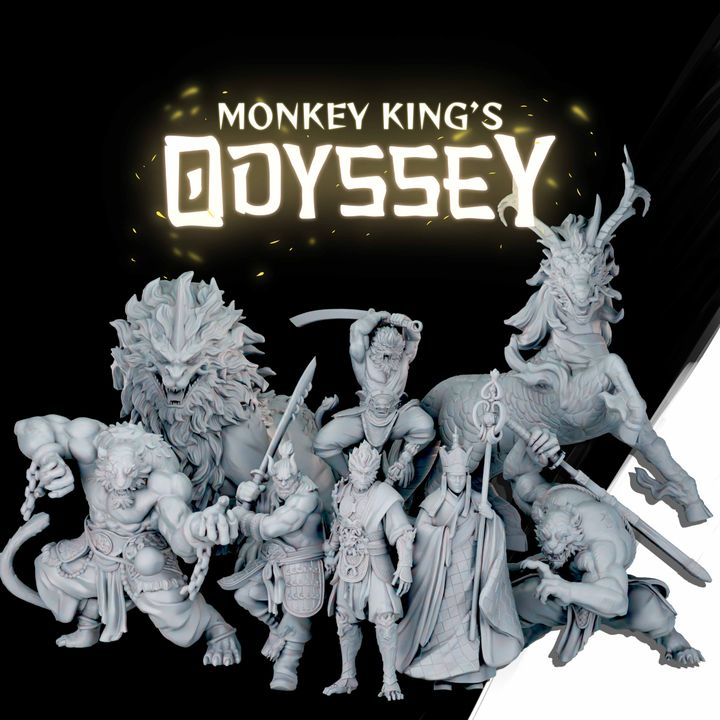 3D Printable Monkey King's Odyssey (32mm & 75mm) by Saga Miniatures